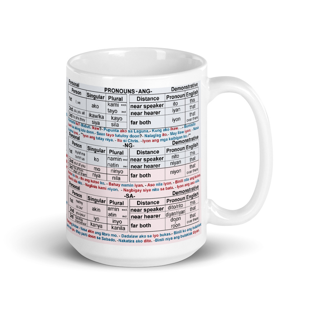 Tagalog Filipino Philippines Verb and Pronoun Grammar Mug | Language Mugs